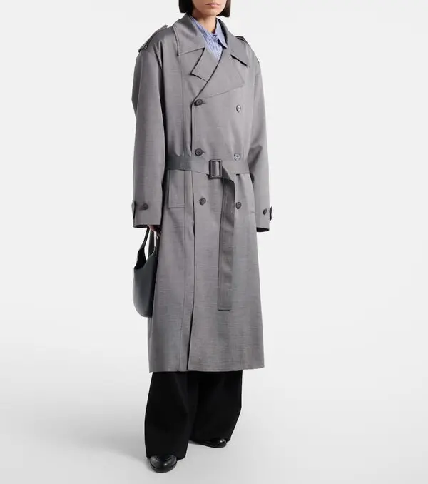THE FRANKIE SHOP Bleecker Trench Coat - Grey