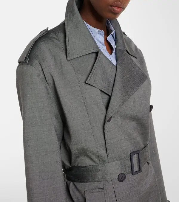THE FRANKIE SHOP Bleecker Trench Coat - Grey