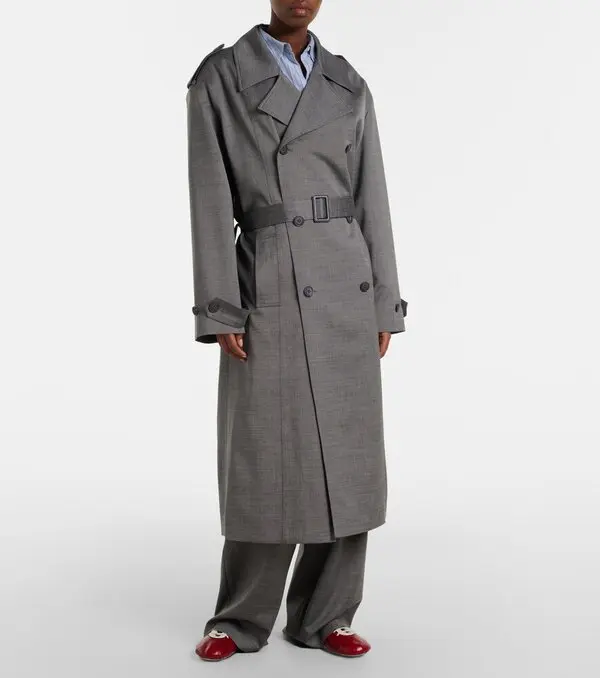 THE FRANKIE SHOP Bleecker Trench Coat - Grey