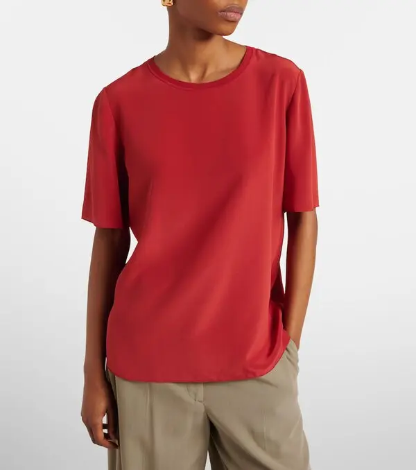 JOSEPH Rubin Silk Crêpe Top - Orange