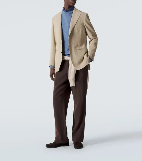Canali Cotton And Silk Crewneck Sweater - Blue