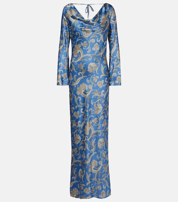 Veronica Beard Ember Printed Silk-blend Maxi Dress
