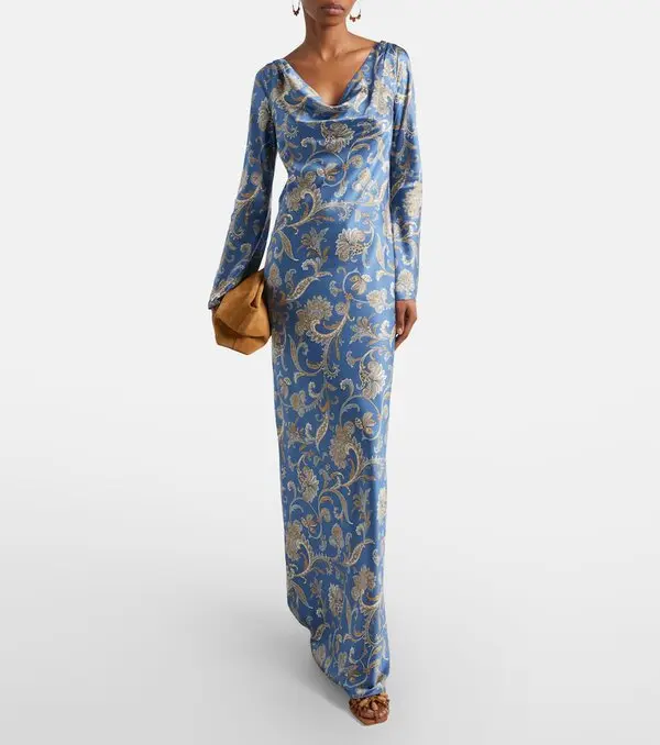 Veronica Beard Ember Printed Silk-blend Maxi Dress