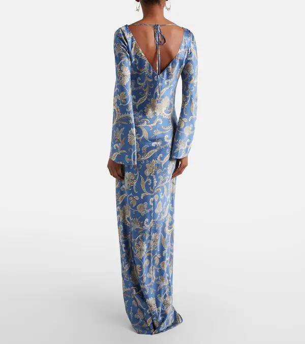 Veronica Beard Ember Printed Silk-blend Maxi Dress