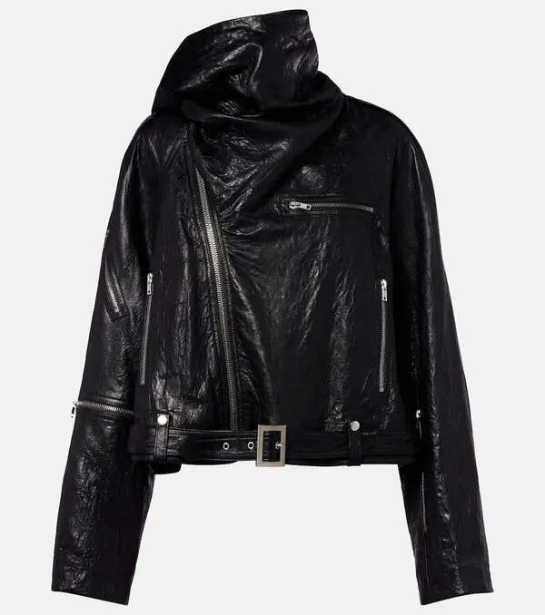 Rick Owens Light Leather Biker Jacket - Black