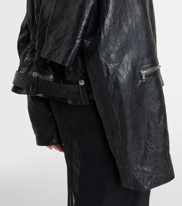 Rick Owens Light Leather Biker Jacket - Black