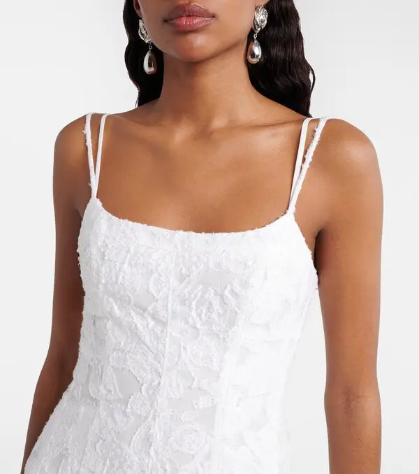 Simkhai Fifi Embroidered Cotton-blend Minidress - White