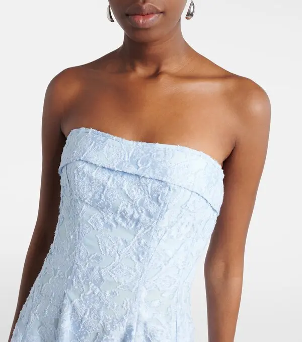 Simkhai Valeria Embroidered Midi Dress - Blue