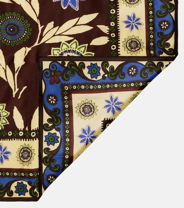 ALEMAIS Floral Silk Satin Scarf