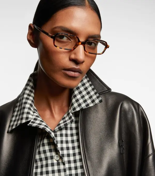 Miu Miu Rectangular Rimless Eyeglasses - Brown