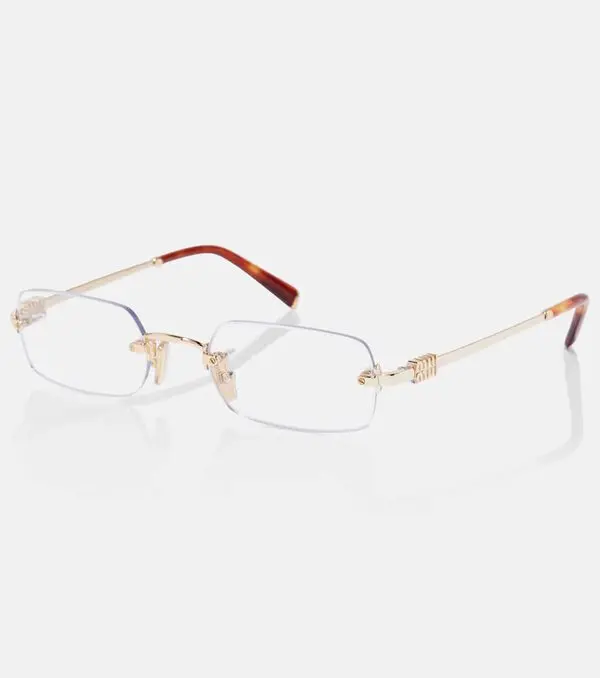Miu Miu Rimless Rectangular Eyeglasses