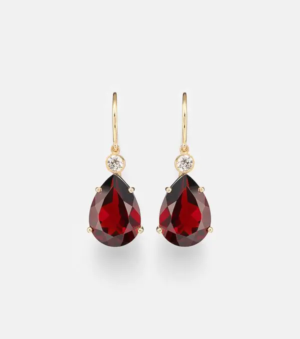 Ileana Makri 14kt Yellow Earrings With Garnets And Diamonds - Gold