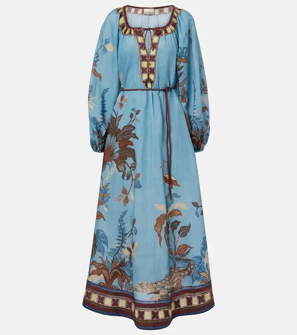 ALEMAIS Alémais Georgie Printed Beach Dress - Blue