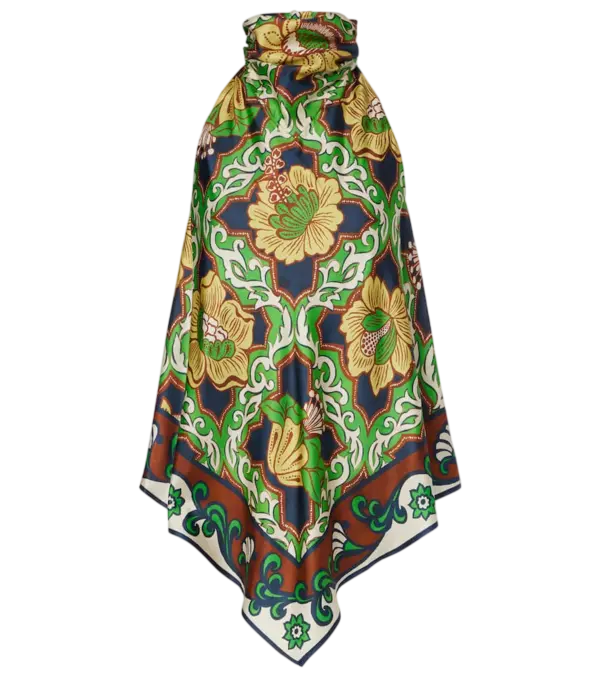 ALEMAIS Liana Printed Silk Satin Top - Multicoloured