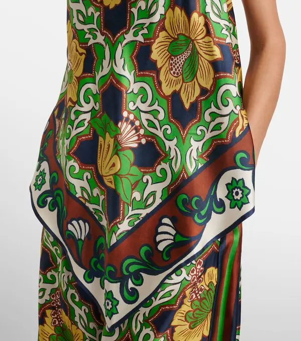 ALEMAIS Liana Printed Silk Satin Top - Multicoloured