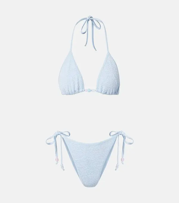 Hunza G Gina Embellished Bikini - Blue