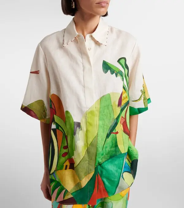 ALEMAIS Alémais X Mokshini Linen Bowling Shirt