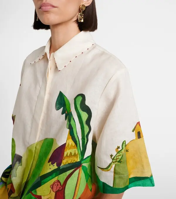 ALEMAIS Alémais X Mokshini Linen Bowling Shirt