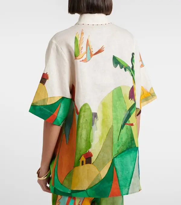 ALEMAIS Alémais X Mokshini Linen Bowling Shirt