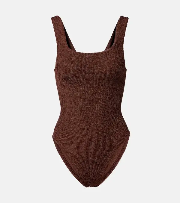 Hunza G Coverage Square Neck Swimsuit - Brown