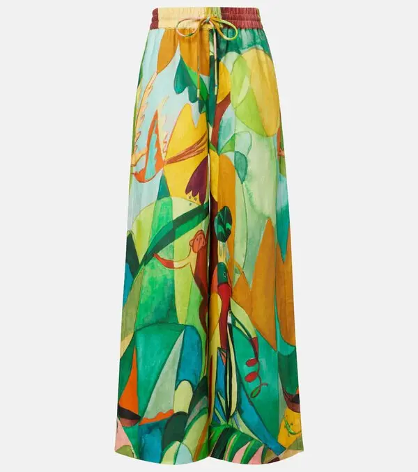 ALEMAIS X Mokshini Linen Wide-leg Pants - Multicoloured