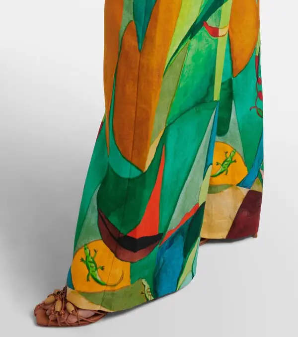 ALEMAIS X Mokshini Linen Wide-leg Pants - Multicoloured