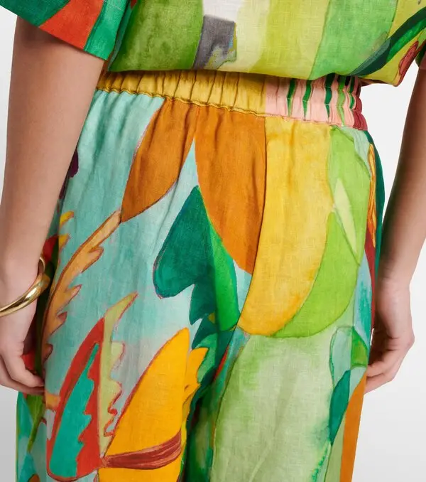 ALEMAIS X Mokshini Linen Wide-leg Pants - Multicoloured