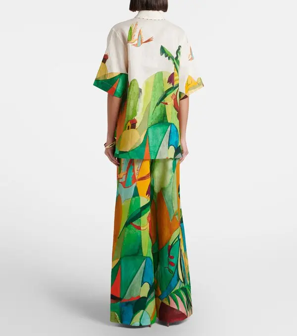 ALEMAIS Alémais X Mokshini Linen Wide-leg Pants - Multicoloured