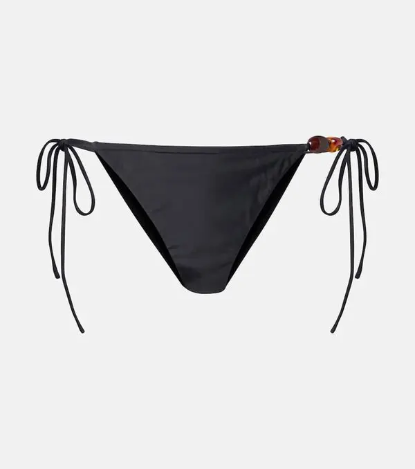 Faithfull The Brand Ombra Embellished Bikini Bottoms - Black