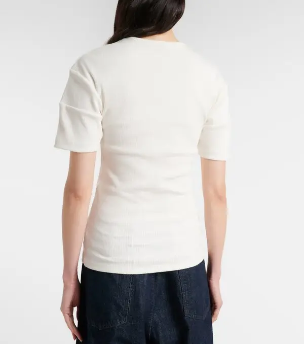 LEMAIRE Cotton And Linen Henley Shirt - White