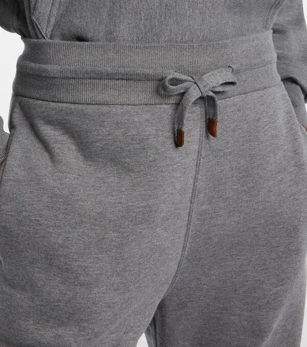 Loro Piana Banyan Cotton And Cashmere Sweatpants - Grey