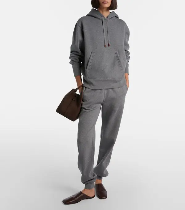 Loro Piana Banyan Cotton And Cashmere Hoodie - Grey