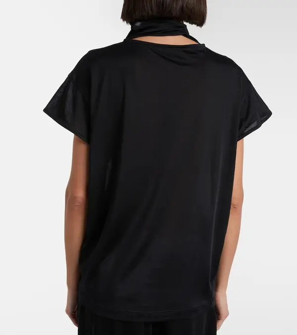 LEMAIRE Scarf-detail Jersey Top - Black
