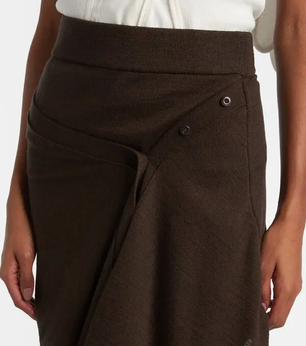 LEMAIRE Asymmetric Wool-blend Miniskirt