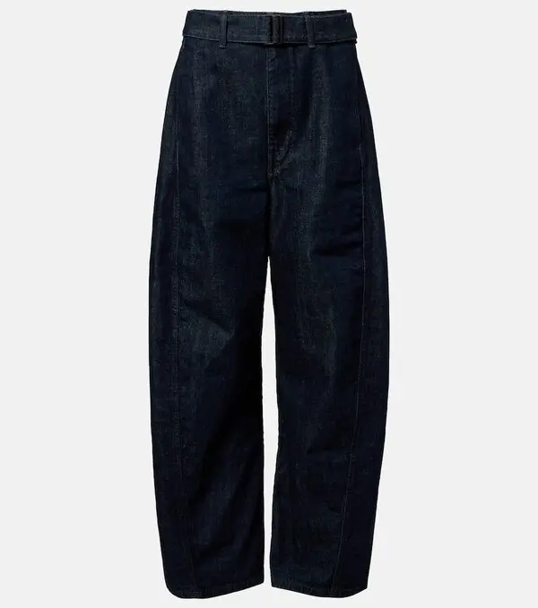LEMAIRE Twisted Belted Barrel-leg Jeans - Blue