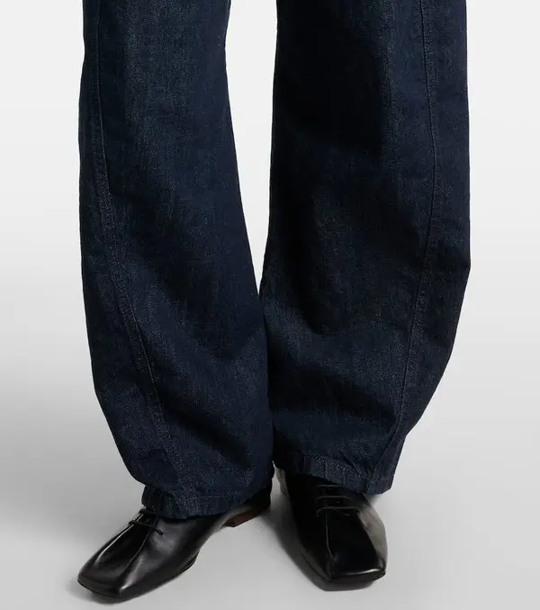 LEMAIRE Twisted Belted Barrel-leg Jeans - Blue