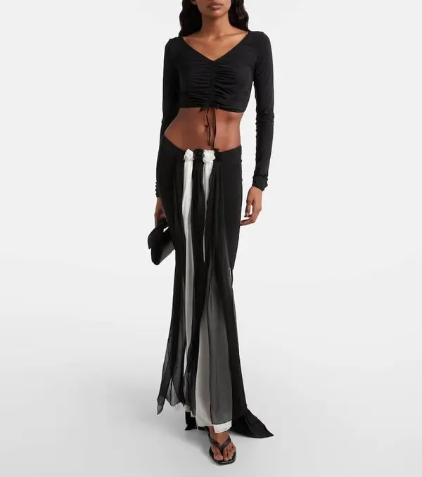 NENSI DOJAKA Ruched Crop Top