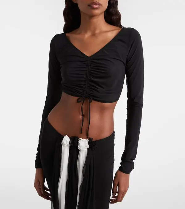 NENSI DOJAKA Ruched Crop Top