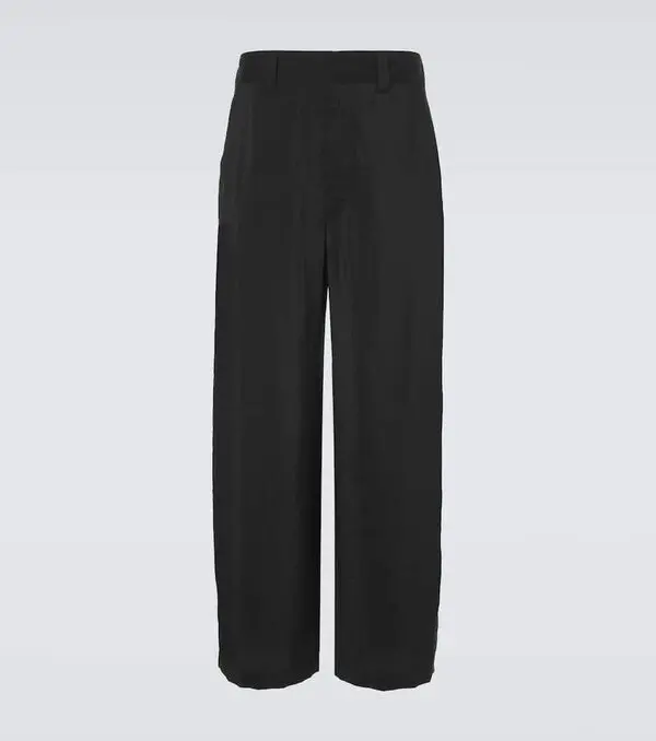 LEMAIRE Silk-blend Straight Leg Trousers - Black