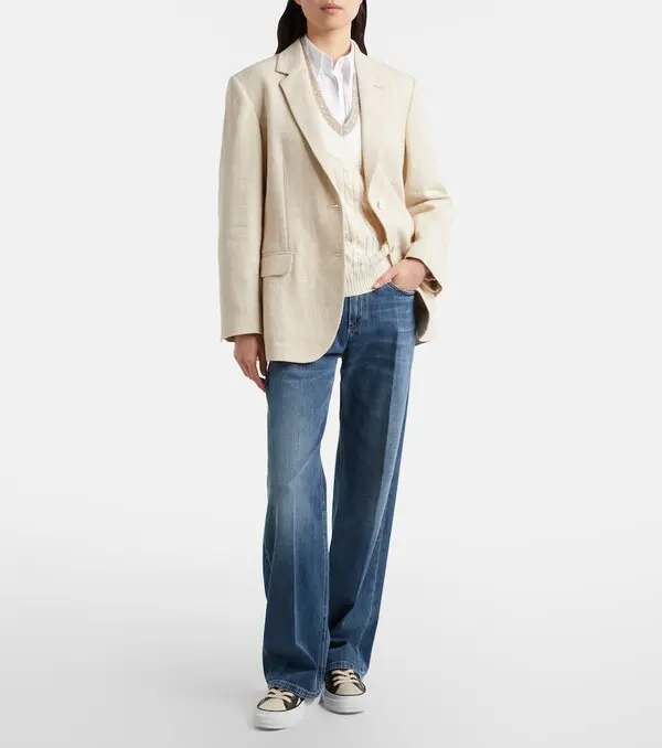 Brunello Cucinelli Leather-trimmed Sneakers