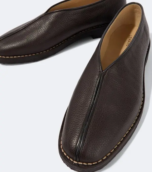 LEMAIRE Piped Leather Slip-on Shoes