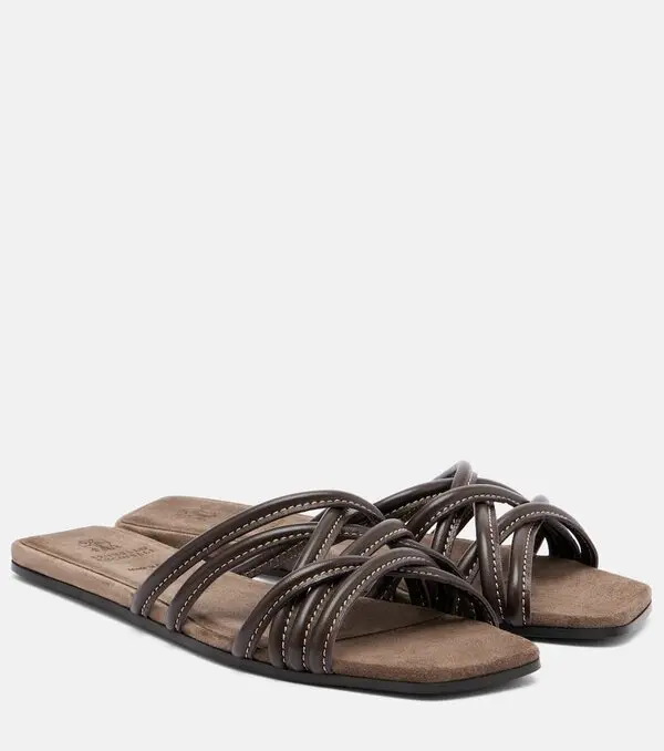 Brunello Cucinelli Leather Slides