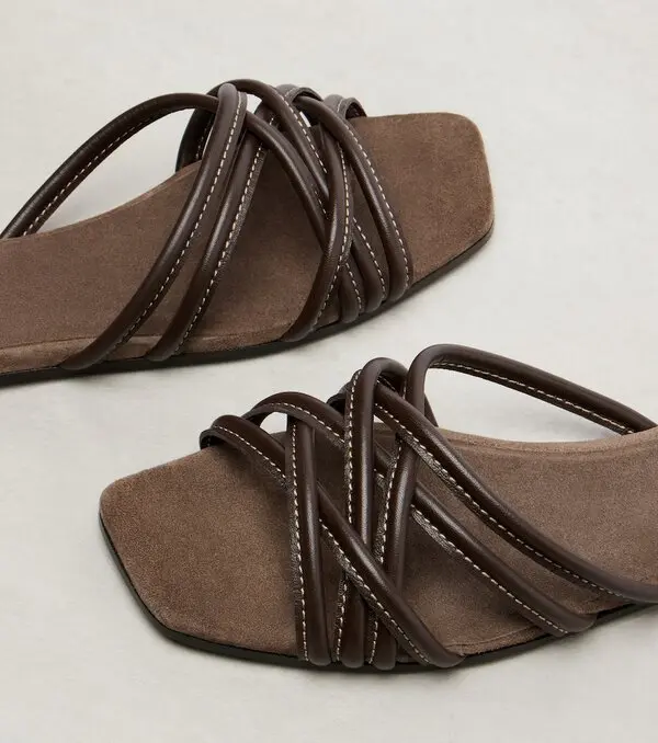 Brunello Cucinelli Leather Slides - Brown