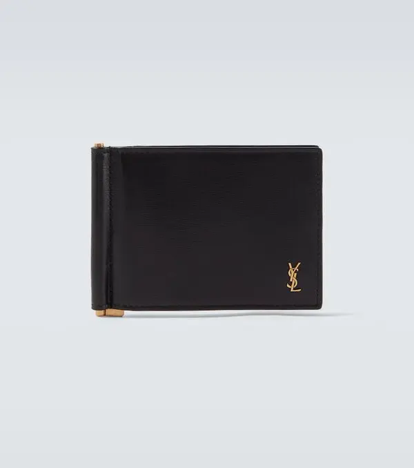 Saint Laurent Cassandre Leather Wallet - Black