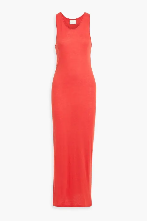 Loulou De Saison Myron Jersey Midi Dress - Tomato Red