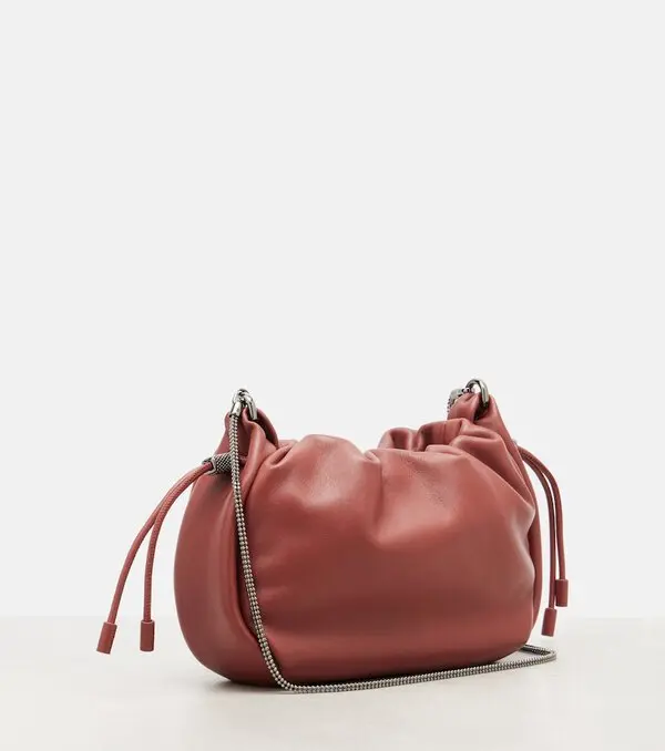 Brunello Cucinelli Mellow Mini Leather Crossbody Bag