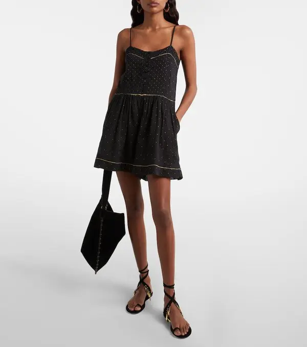 MARANT ETOILE Polka-dot Cotton Romper - Black