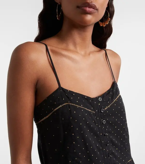 MARANT ETOILE Polka-dot Cotton Romper - Black