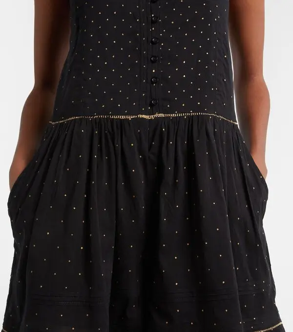 MARANT ETOILE Polka-dot Cotton Romper - Black
