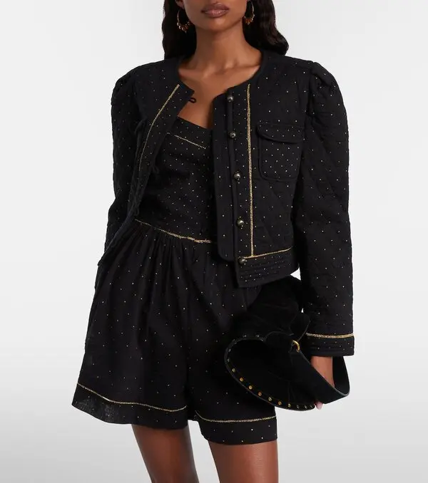 MARANT ETOILE Polka-dot Cotton Romper - Black